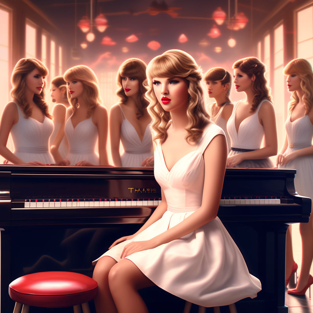 Hyper realistic inspired image of Taylor Swift sitting playi... by Carlton Crayton - Playground