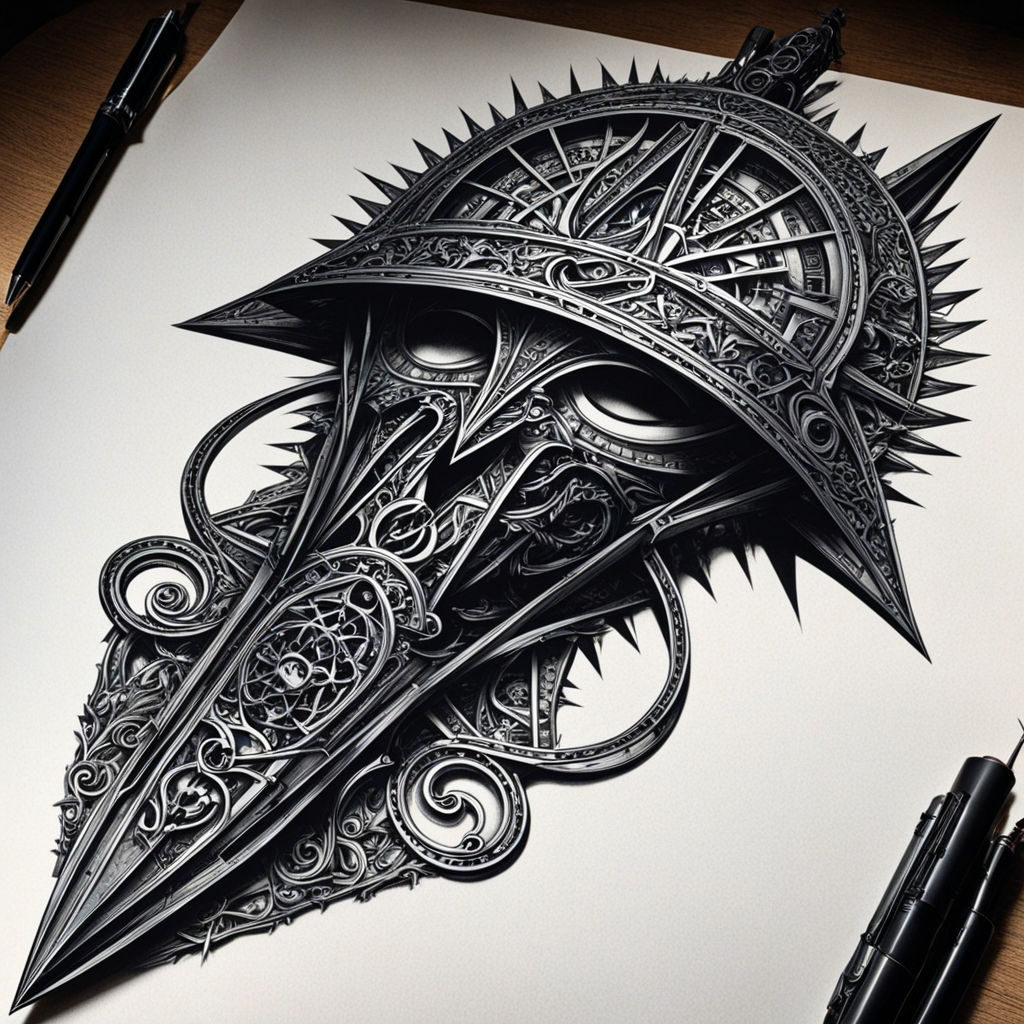 The drawing depicts an ominous by Richard Lovegrove - Playground