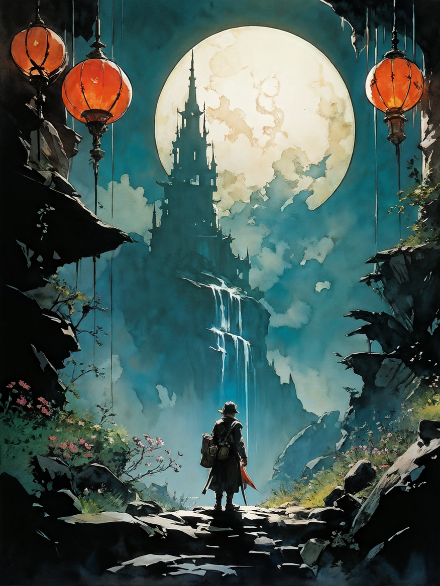 Cinematic RPG game poster portrait by [Pino Daeni | Mike Mi... by ...