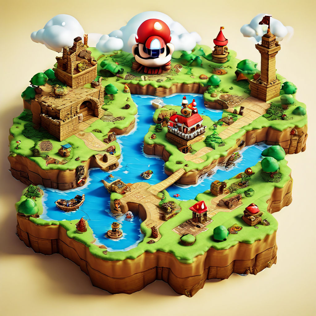 Mario Bros World on a treasure map by Sven Sirinidis-Becker - Playground