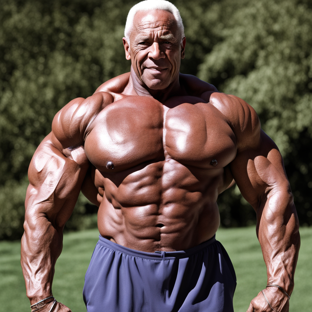 Bodybuilder older Royce D. Applegate huge muscles old color by ...