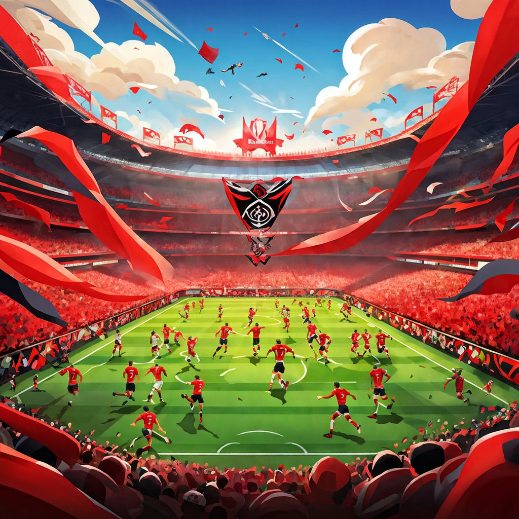 Vibrant palette depicting the Flamengo football team in Pixa... by ...