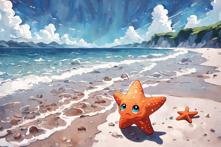 The little starfish stood on the beach by 罗琦 - Playground