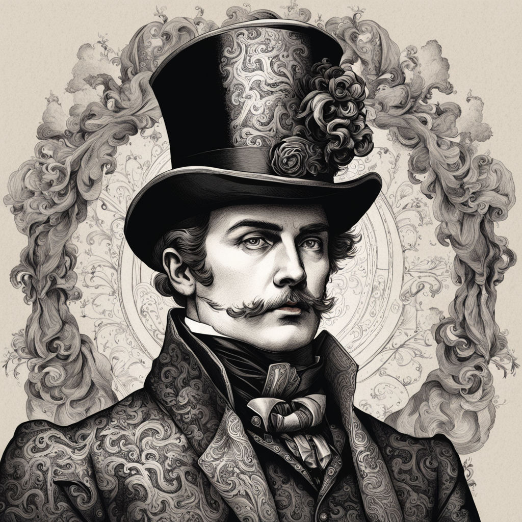 Illustration of a gentleman dressed in Victorian attire with... by WING ...