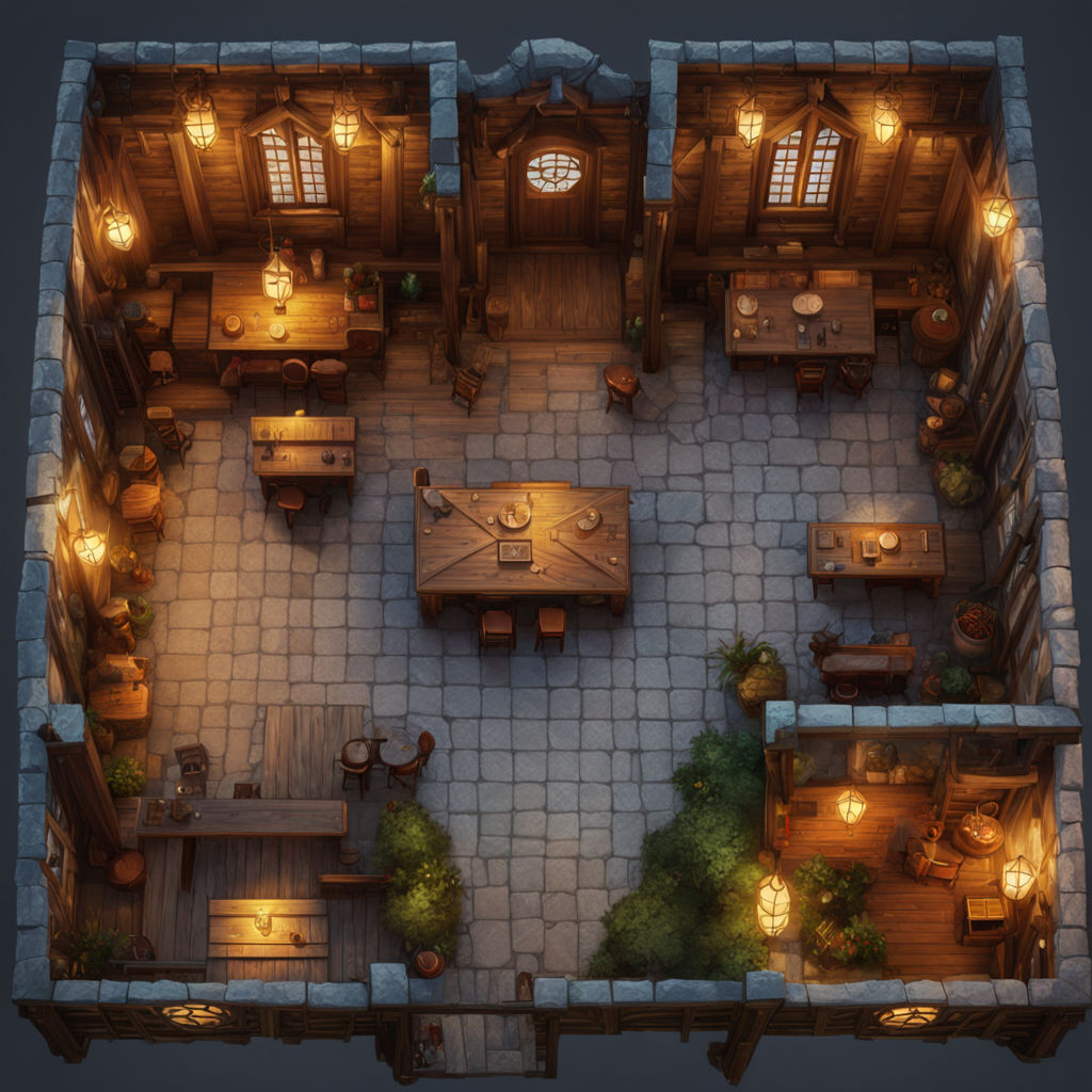 (AD&D medieval fantasy style) 2D DnD battlemap by Oggure - Playground