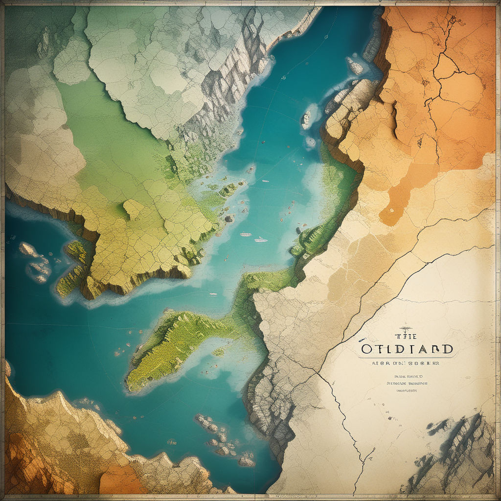 Make an old-school rectangular geological map seen from abov... by ...