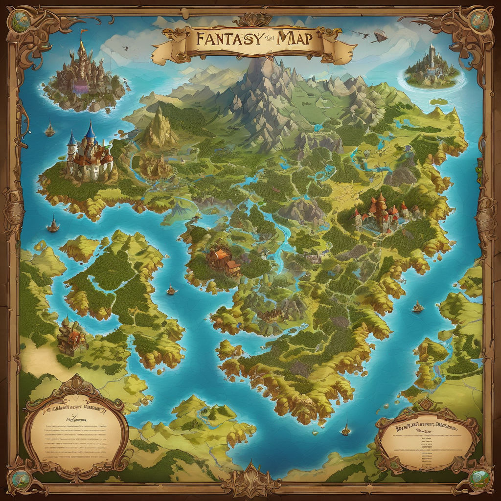 Fantasy world map with some details by Robjel Hossen - Playground
