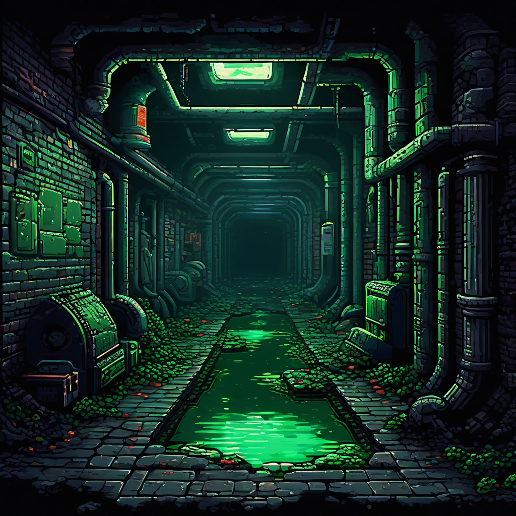 Stylized pixel art of an underground sewer by Cheyenne777 HD - Playground