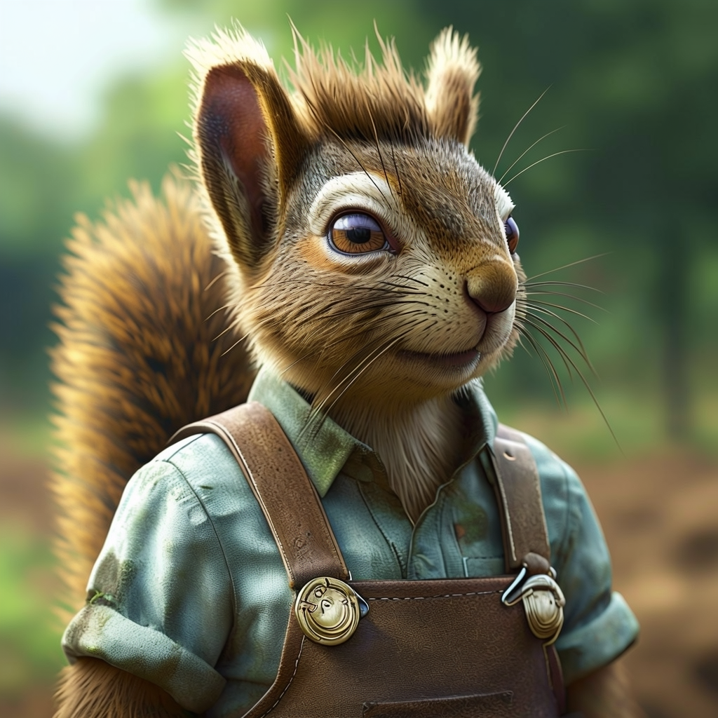 Humanoid squirrel dressed as a jrpg farmer by Holycancer91 - Playground