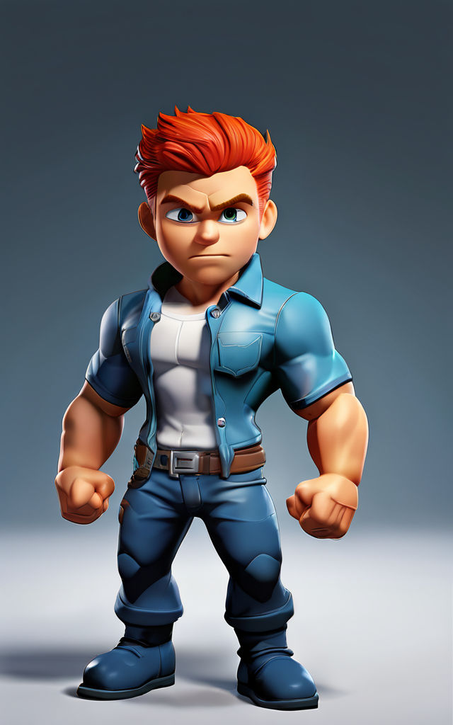 The image features a cartoon character who is a male with re... by ...