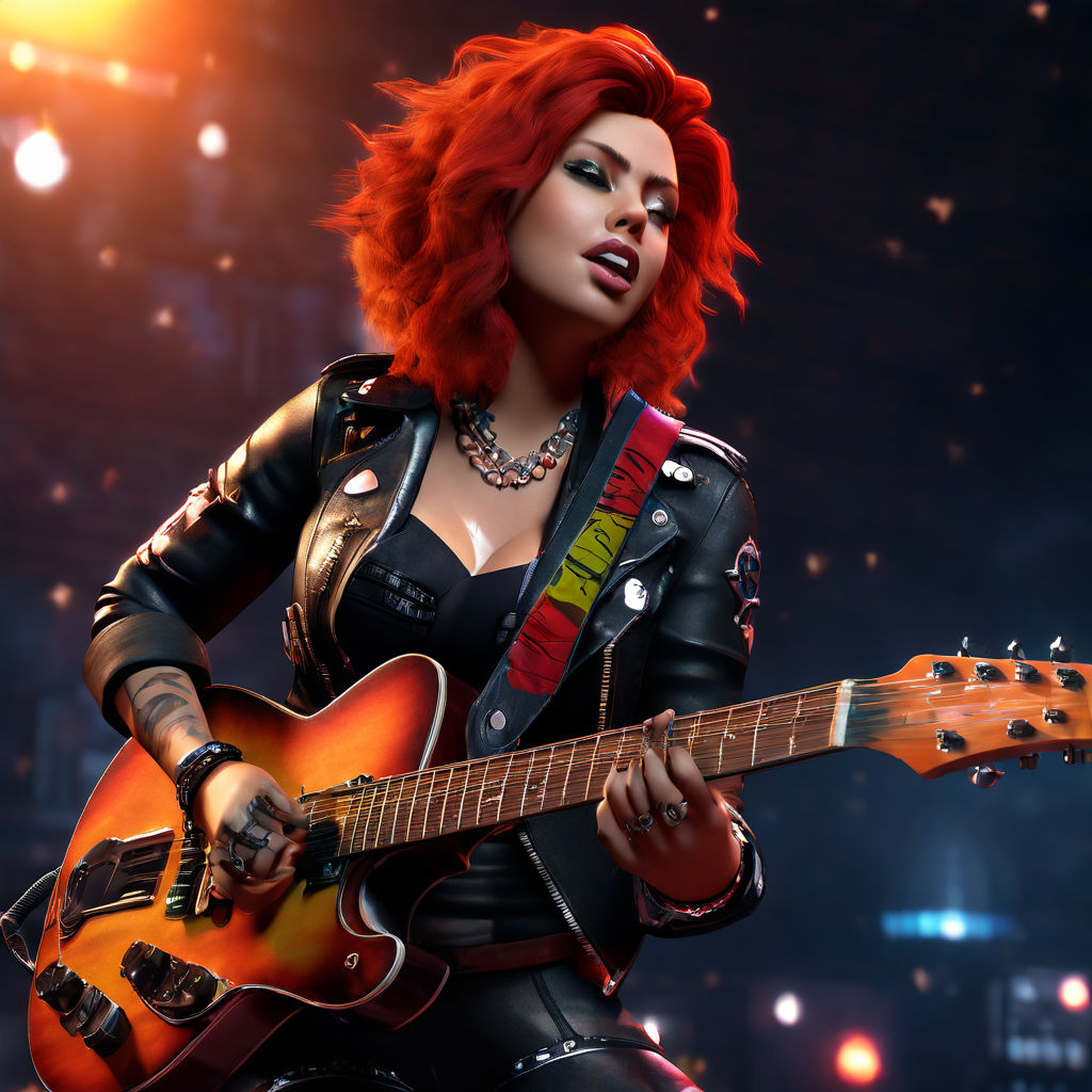 3d Animated Render Featuring A Red Haired Woman Resembling S By Ray