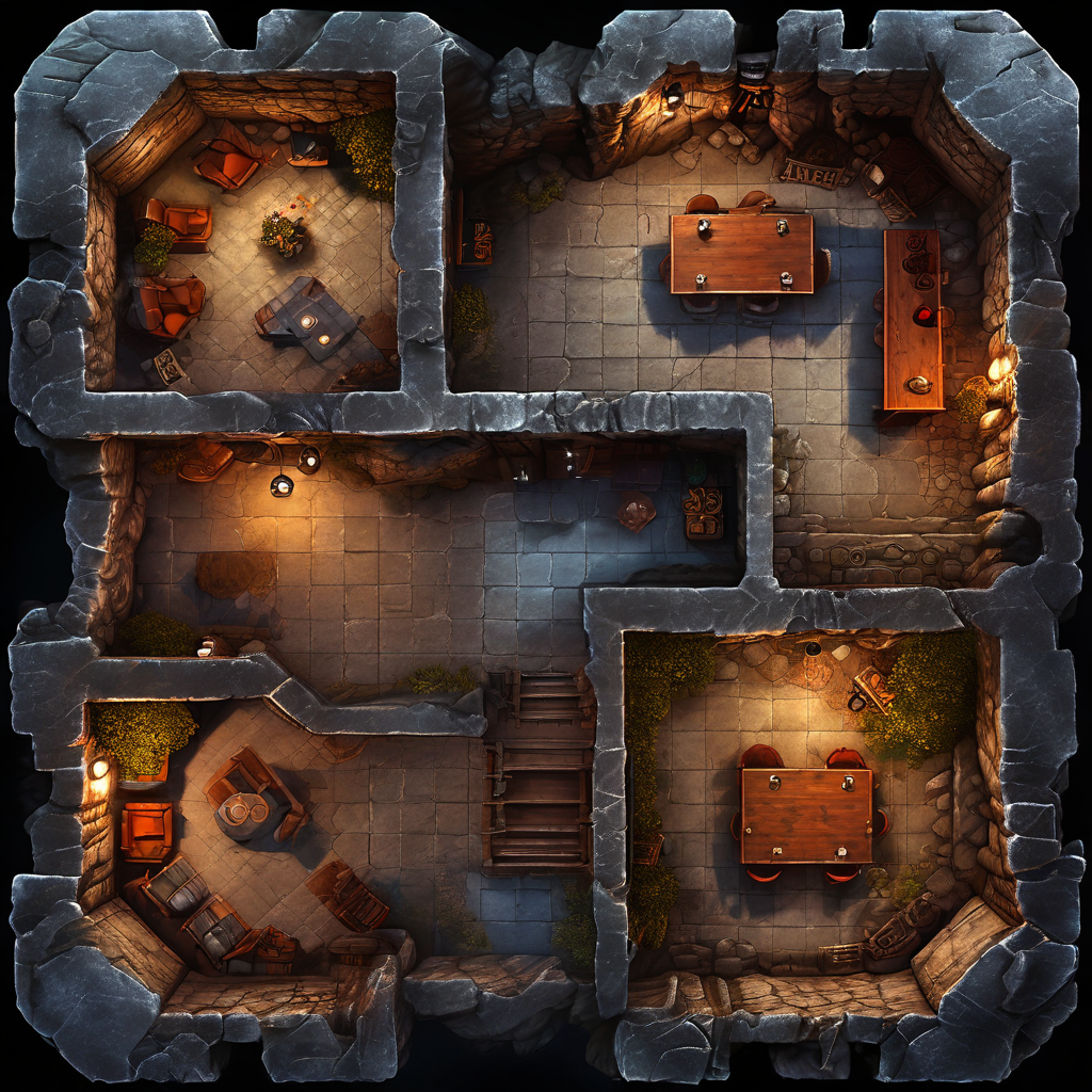 Top-down tabletop battlemap by Heather Ambrosio - Playground