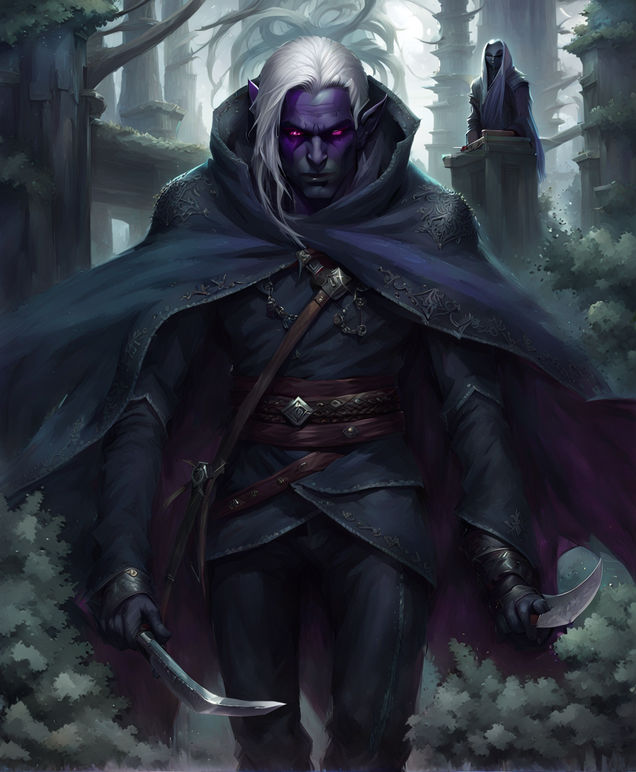 A male drow dark elf wearing desert thief outfit by Magnum - Playground