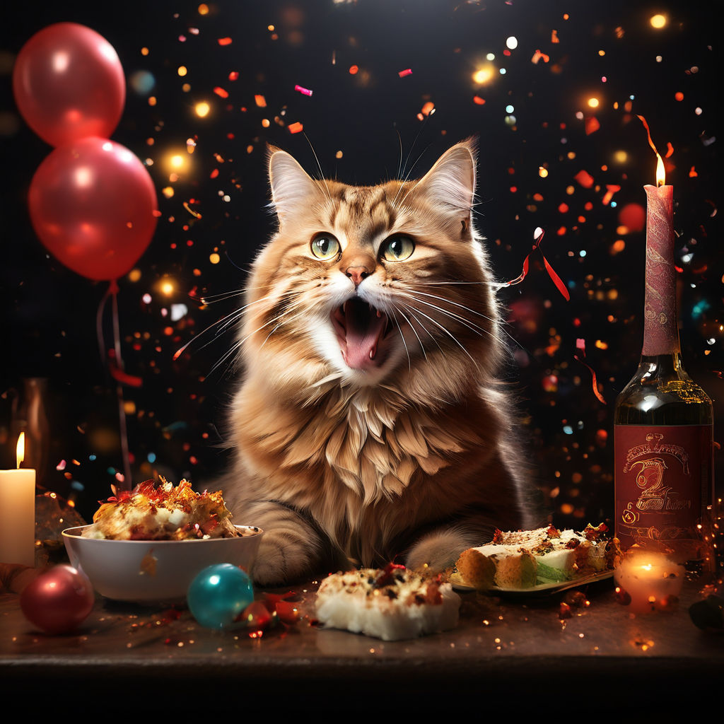 Celebrating cat by 20609김채원 - Playground