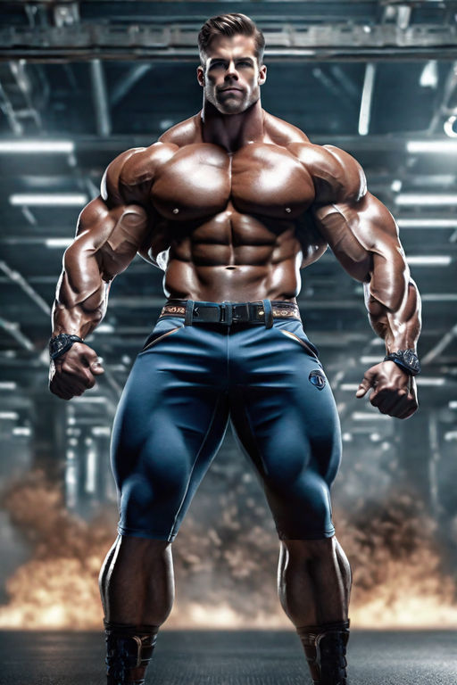 Tall giant muscular bodybuilder god with overblow bloated mu... by Alod ...