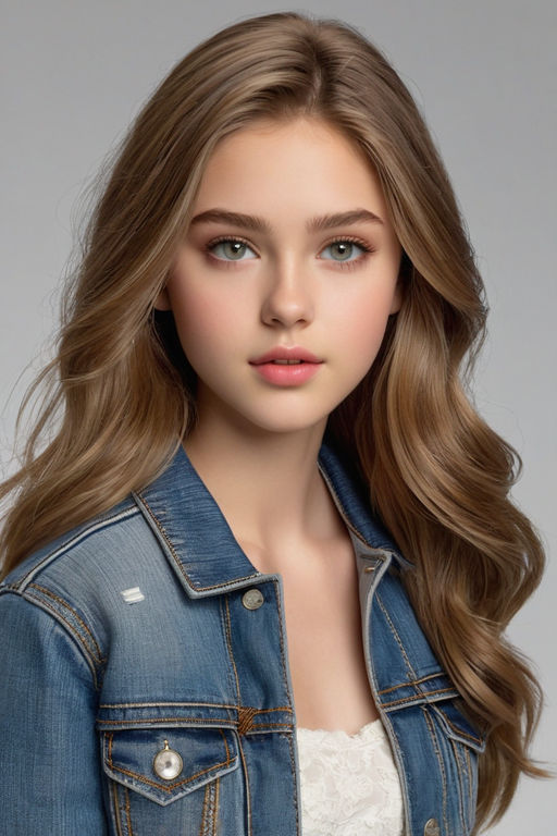 Ultra-realistic 3/4 body photograph of a 17-year-old girl wi... by ...