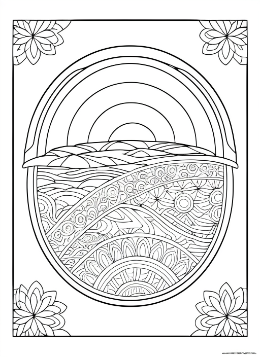 Minimalist Scenery Coloring Pages for Adults Printable Color... by ...
