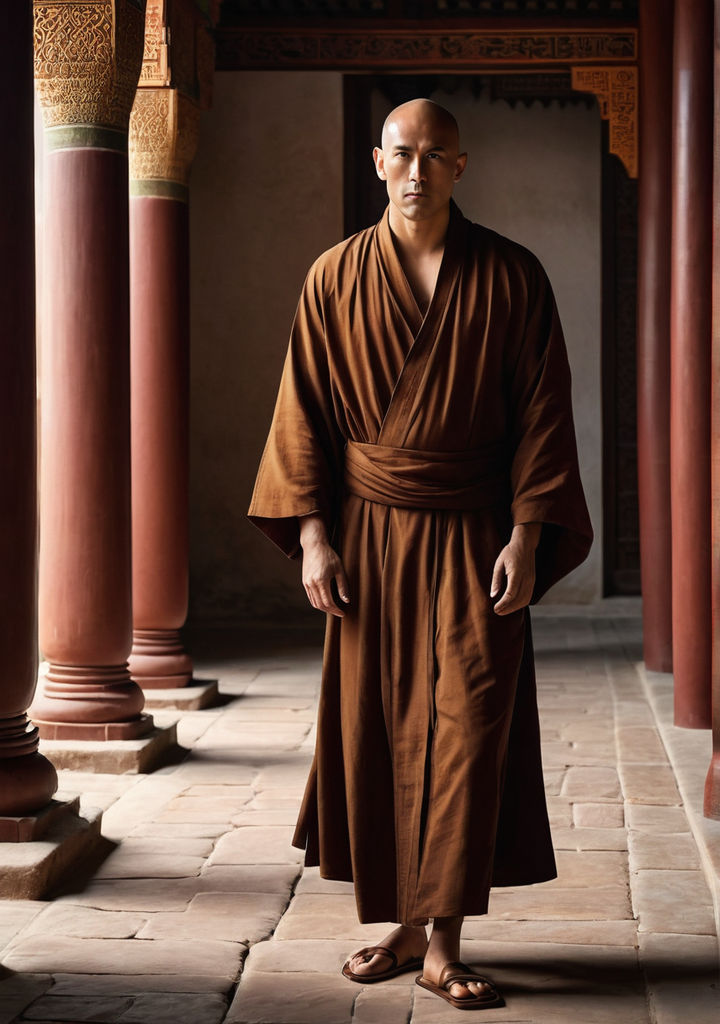 Bald monk with hair around the edges by Mustafa RTG - Playground