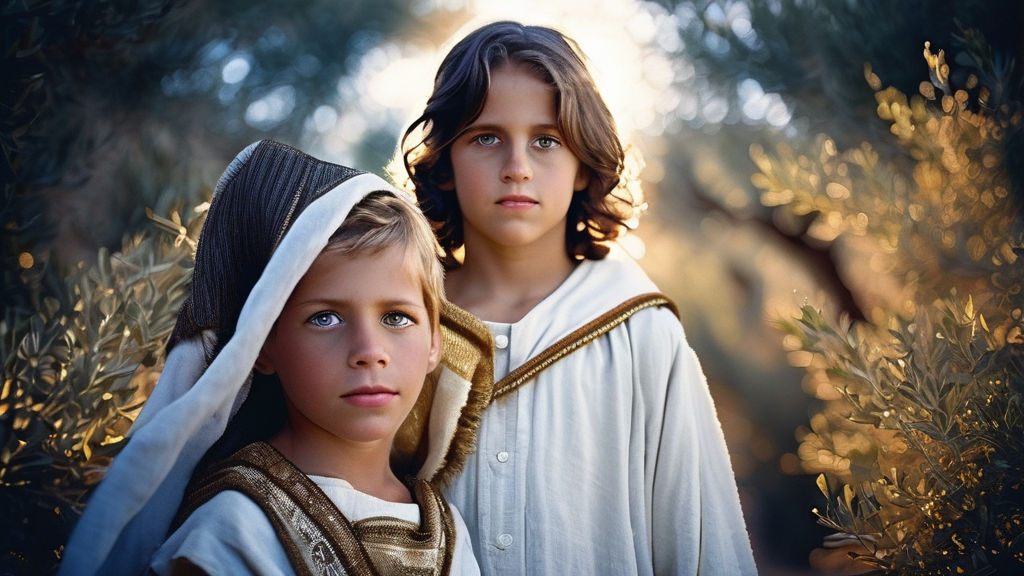 Young boy dressed in traditional biblical garb resembling th... by Som ...