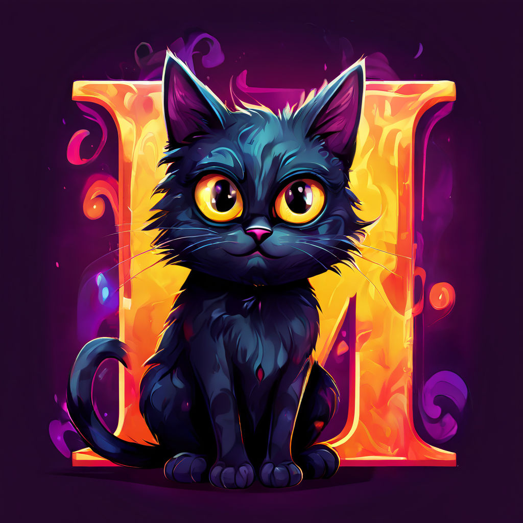 Letter M stylized as a dark cat by Mcbando Ihsan - Playground