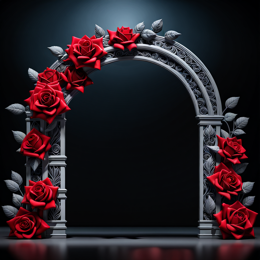 Arch with (red roses) and (black roses) on it by Oksana Leo - Playground
