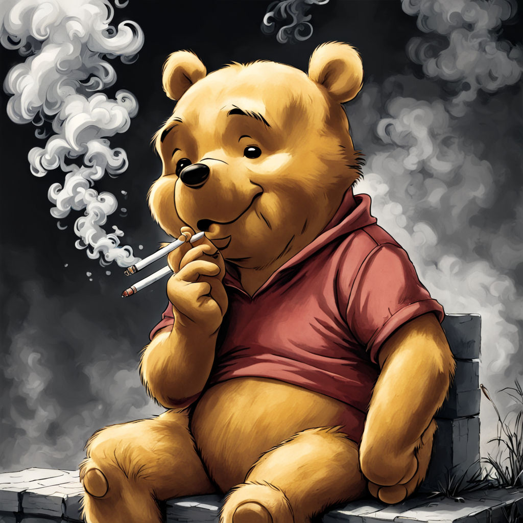 Manga depiction of Winnie The Pooh smoking a cigarette by Noneofmee ...