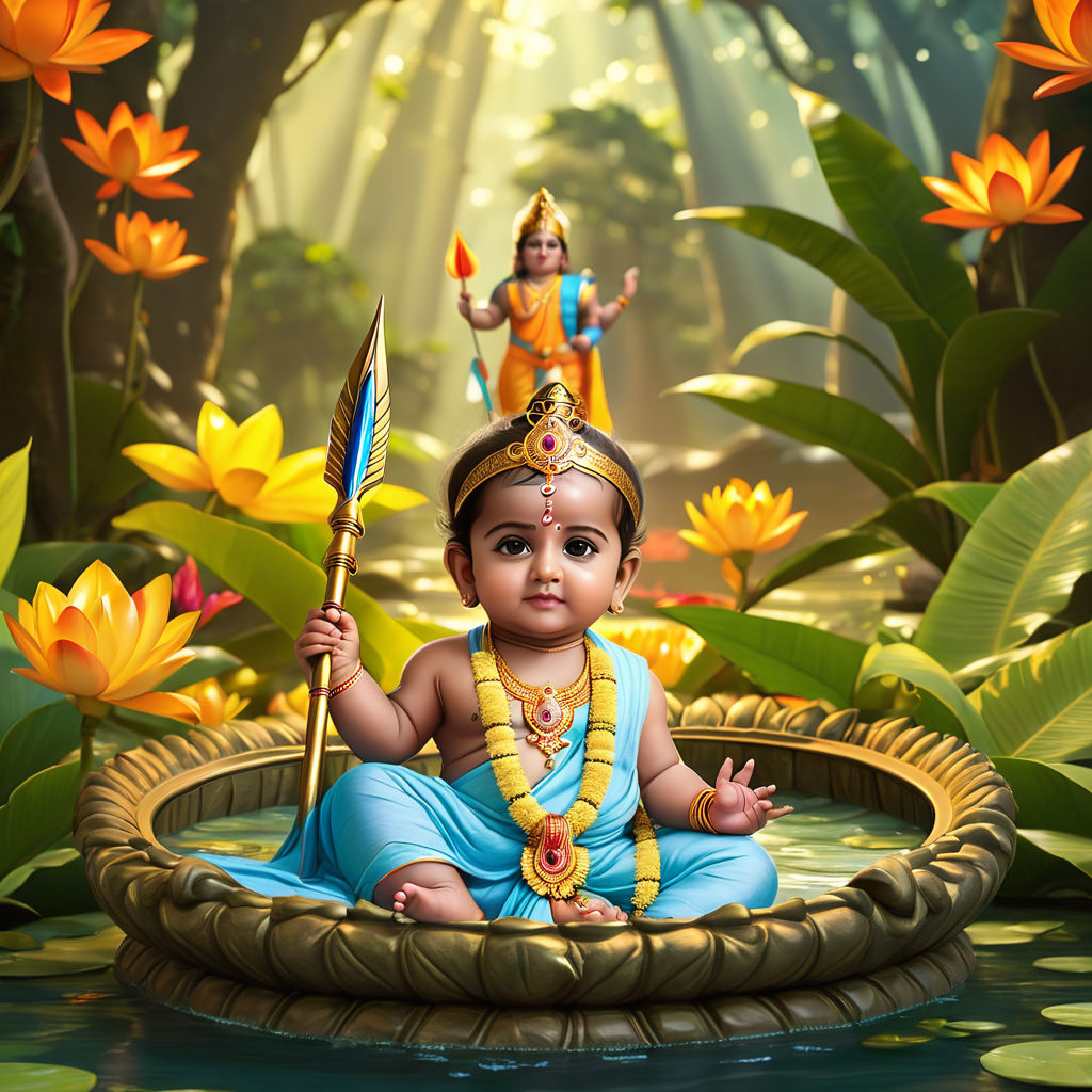 Create a delightful illustration of baby Lord Rama by Ak Ak - Playground
