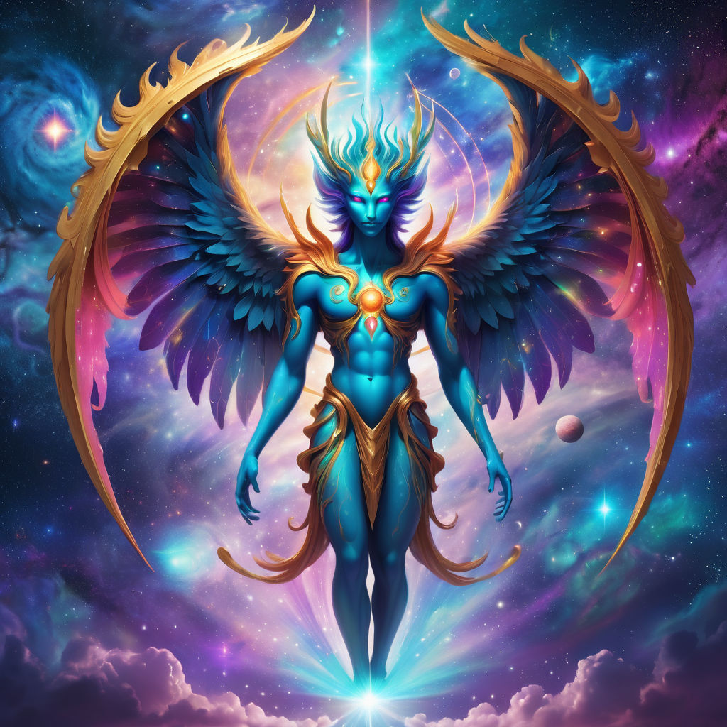 Galaxy Gatekeeper guardian mythical creature Illustrate gua... by AI ...