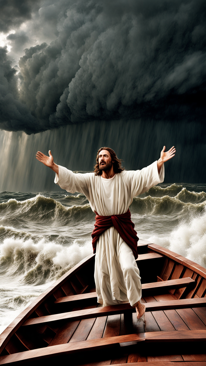 How about a picture of Jesus Christ calming the storm of som... by JB ...