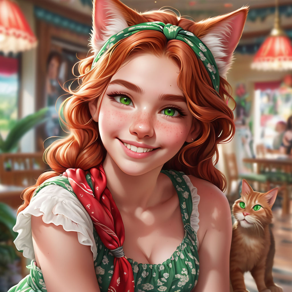 Cat Eyes Big Fluffy Cat Ears Braided Hair Woman Cat Eyes Cat By Pandadk80 Playground 