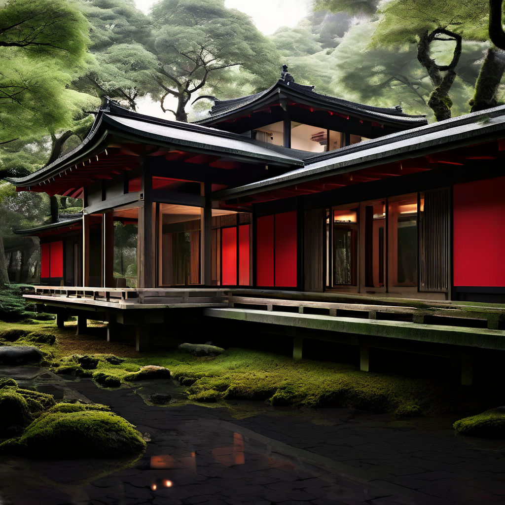 Japanese one-story home exhibiting Shinto architectural infl... by Ryan ...