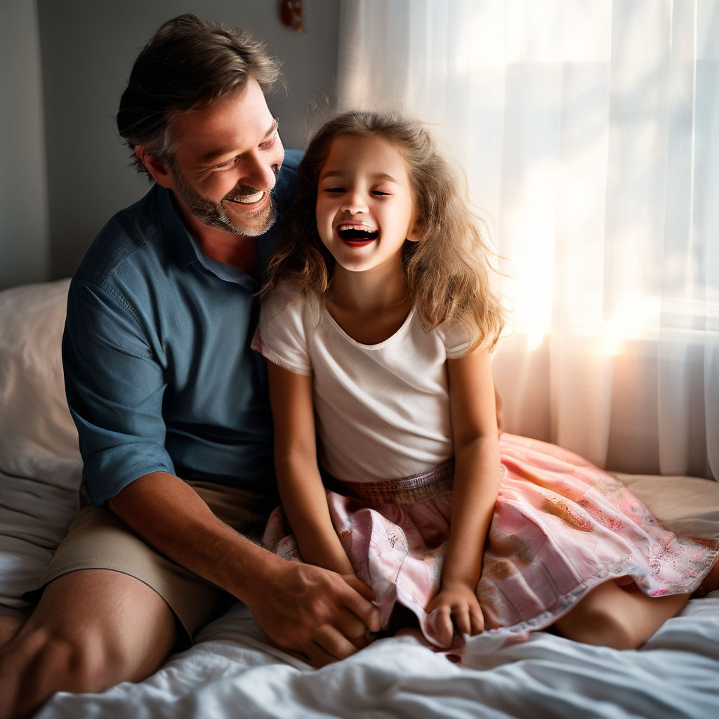 Preteen girl pretty very short skirt on bed getting tickled ... by Johnathan Sheffield - Playground
