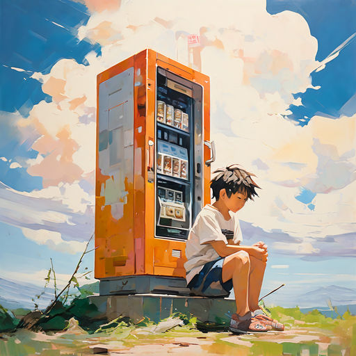 Acrylic palette knife painting of a Japanese vending machine... by Ren ...