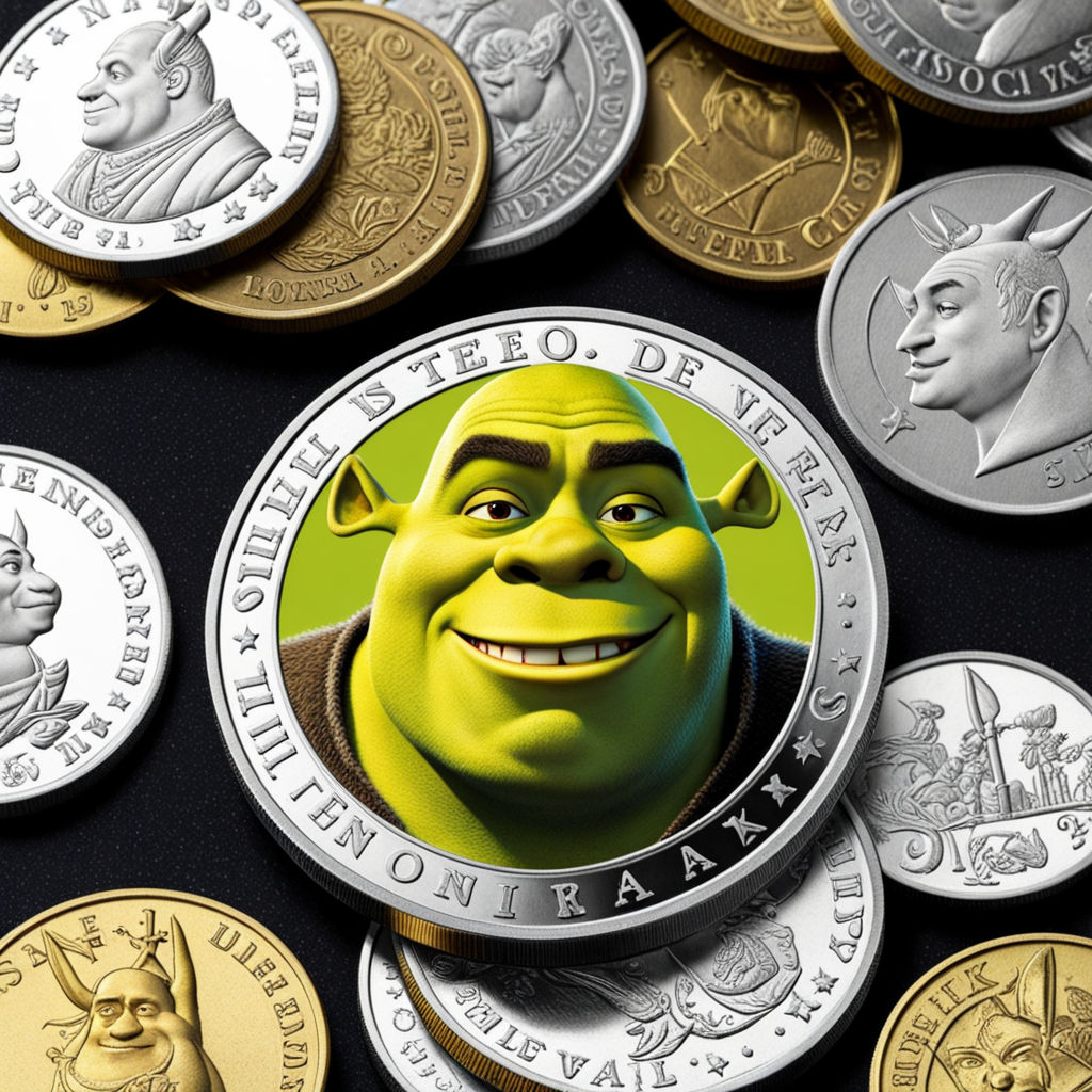 Moneda de shrek sin pelo ni letras en by albert thomas - Playground
