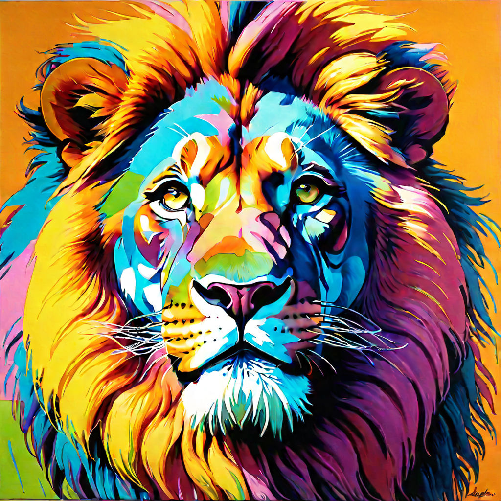 Lion by Andy Warhol by Sabahat Mirza - Playground