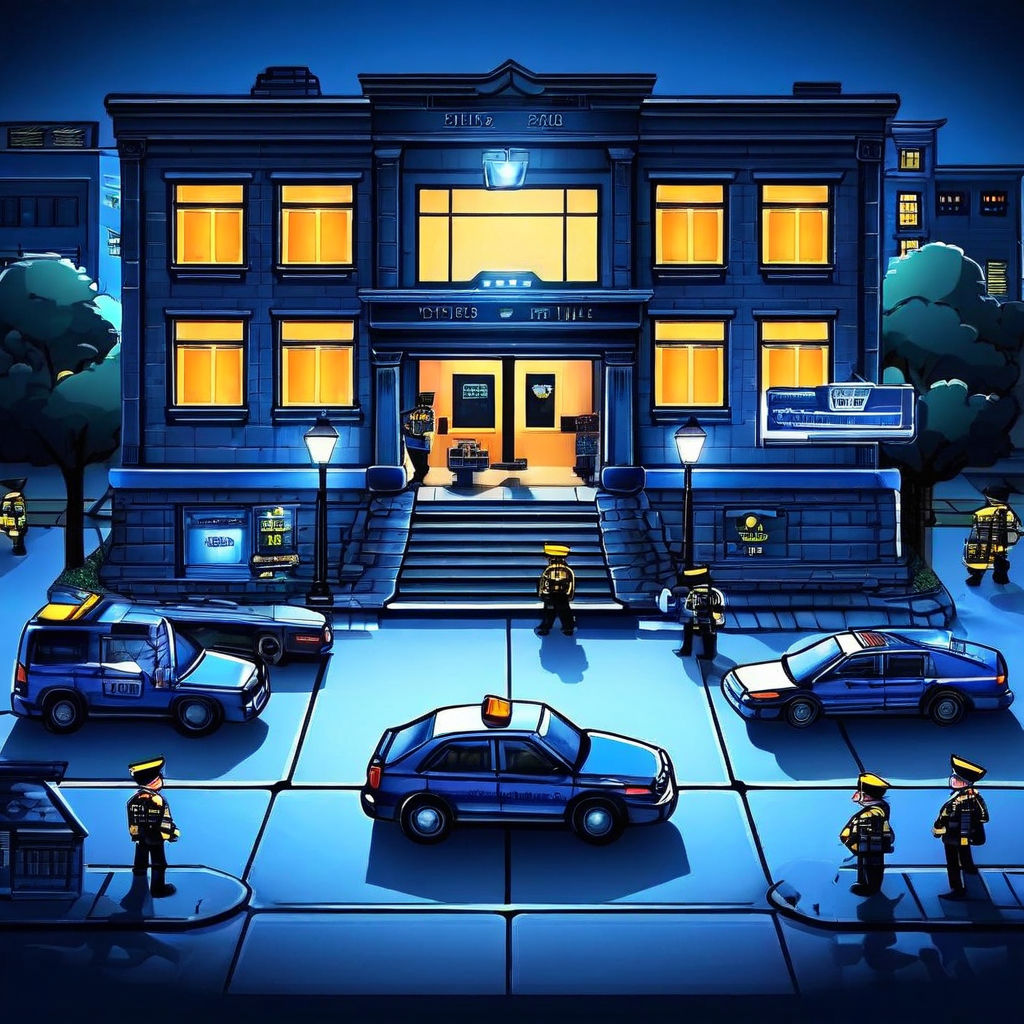 Draw a square to represent the entrance of the police statio... by zhe ...