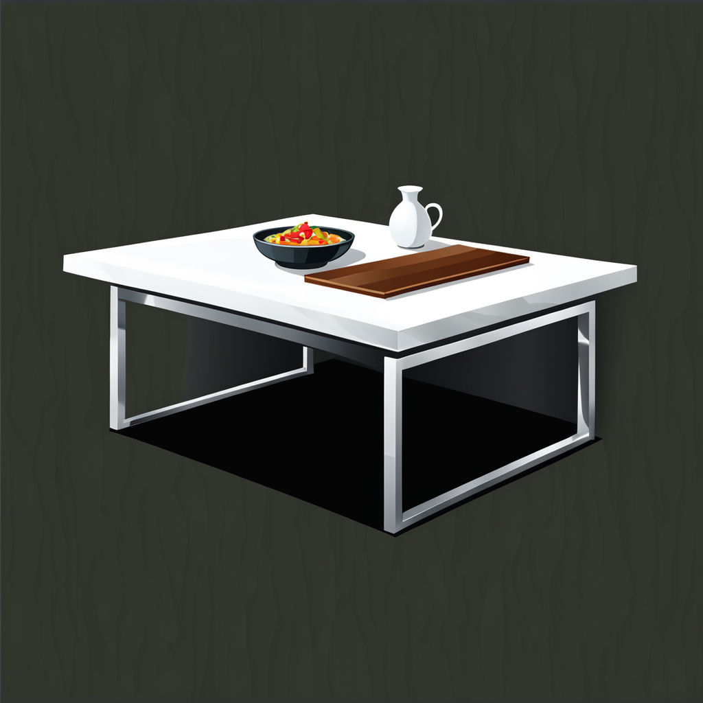 Korean traditional stainless steel sitting table of Flat vec... by 남 ...