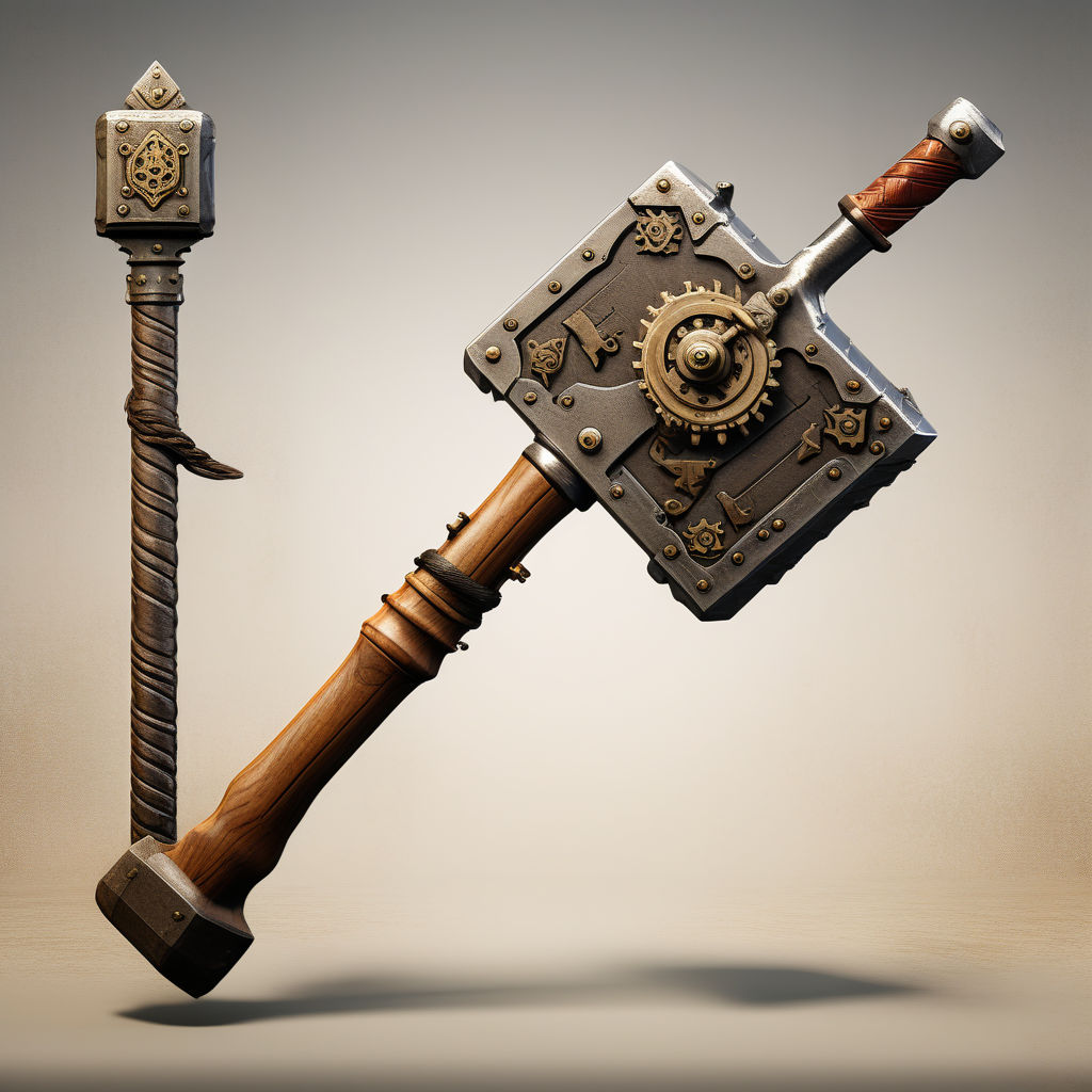 Medieval sledgehammer that has a mechanism to empower it's s... by ...