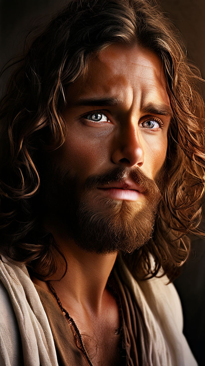 Chest-up hyper-realistic depiction of Jesus Christ by Caique Guimaraes ...