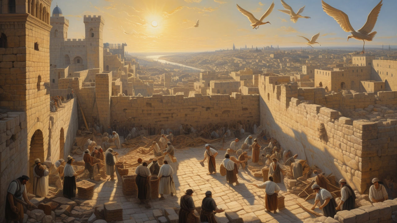 Old Testament scene depicted in a Renaissance-style oil pain... by ...