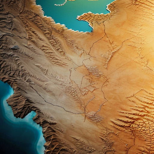 Old desert map mountains chain from above by mustafa yassin - Playground