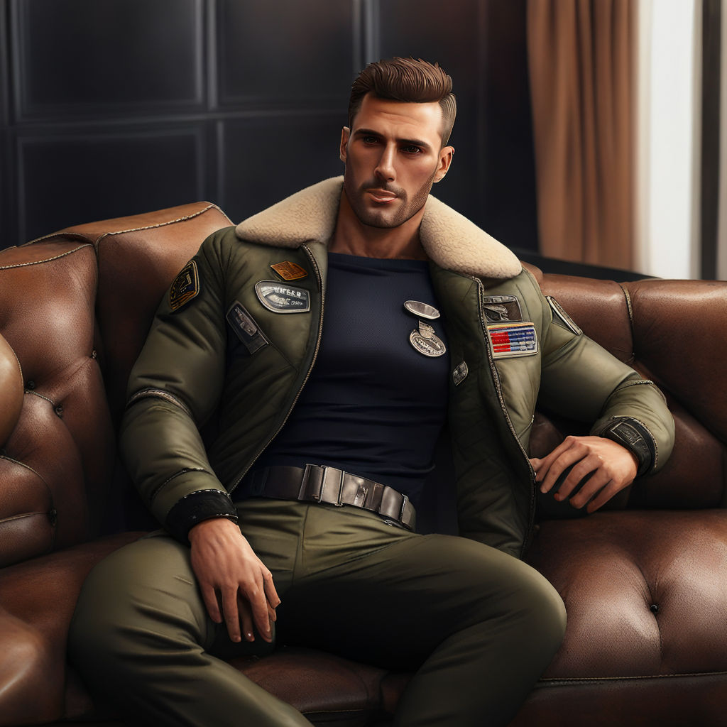 Giant 30 year old shirtless muscular airforce pilot dilf wea... by luuk ...