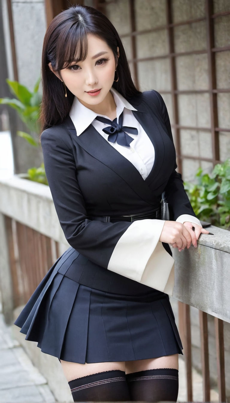 Perfect Japanese woman 25 old with pale skin and (((big brea... by ...