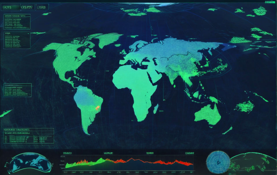 Radar screen displaying a 2D world map by Equis Zeta - Playground