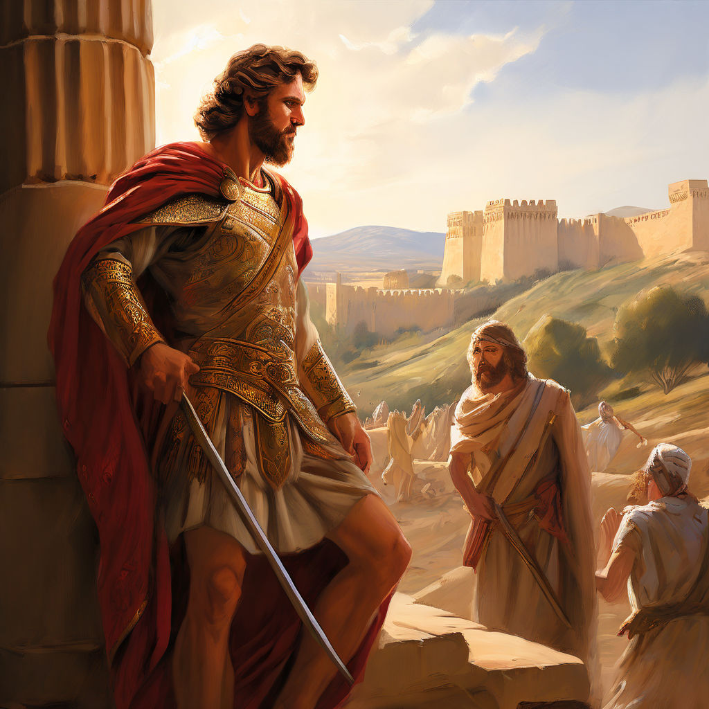 Draw a picture of King Saul throwing a spear at David from a... by 전영민 ...