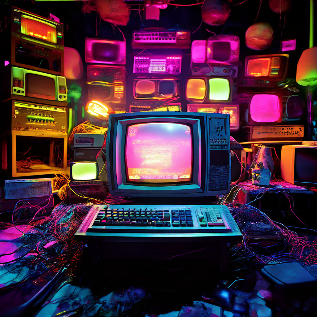 Vintage computer set-up from the golden era of the 1980s swe... by ... Vintage computer set-up from the golden era of the 1980s swe... by ...