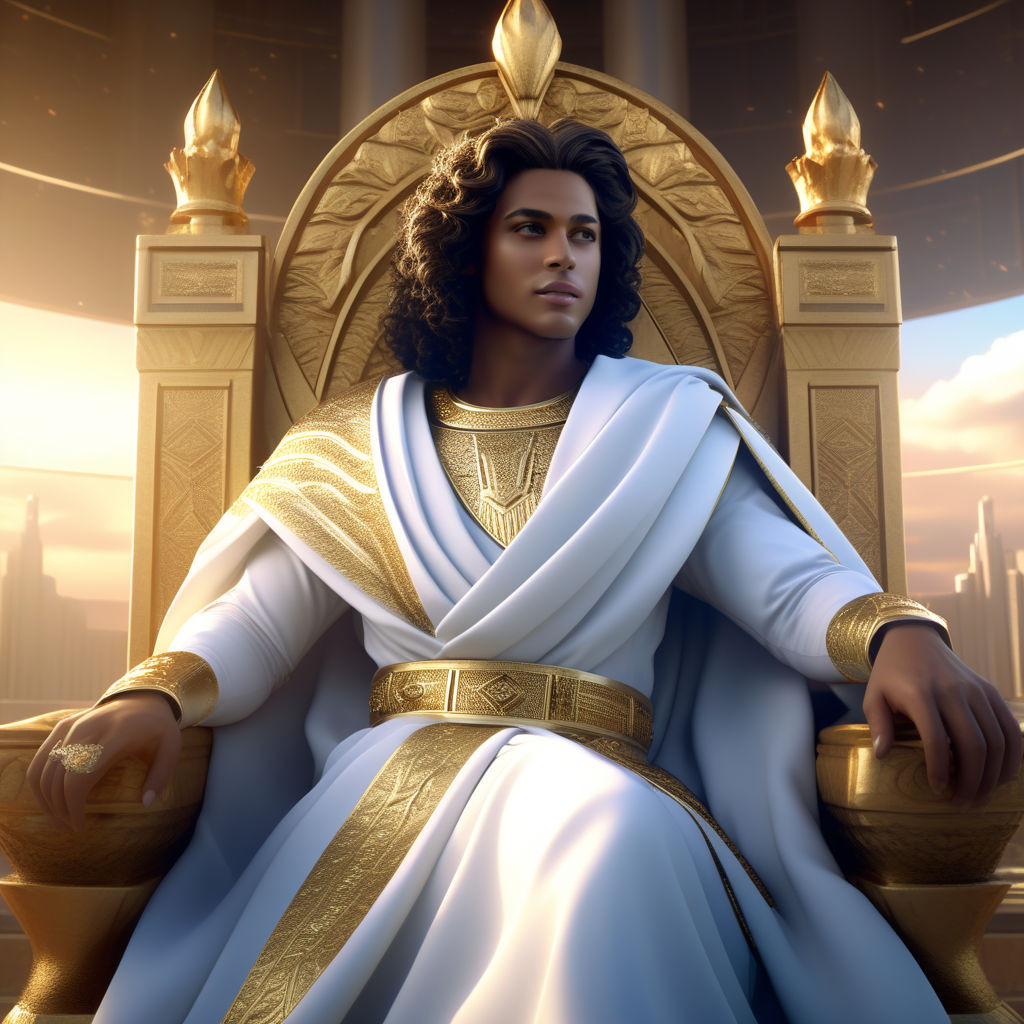 Young King Solomon sitting in King David's Throne by Luh Alves - Playground