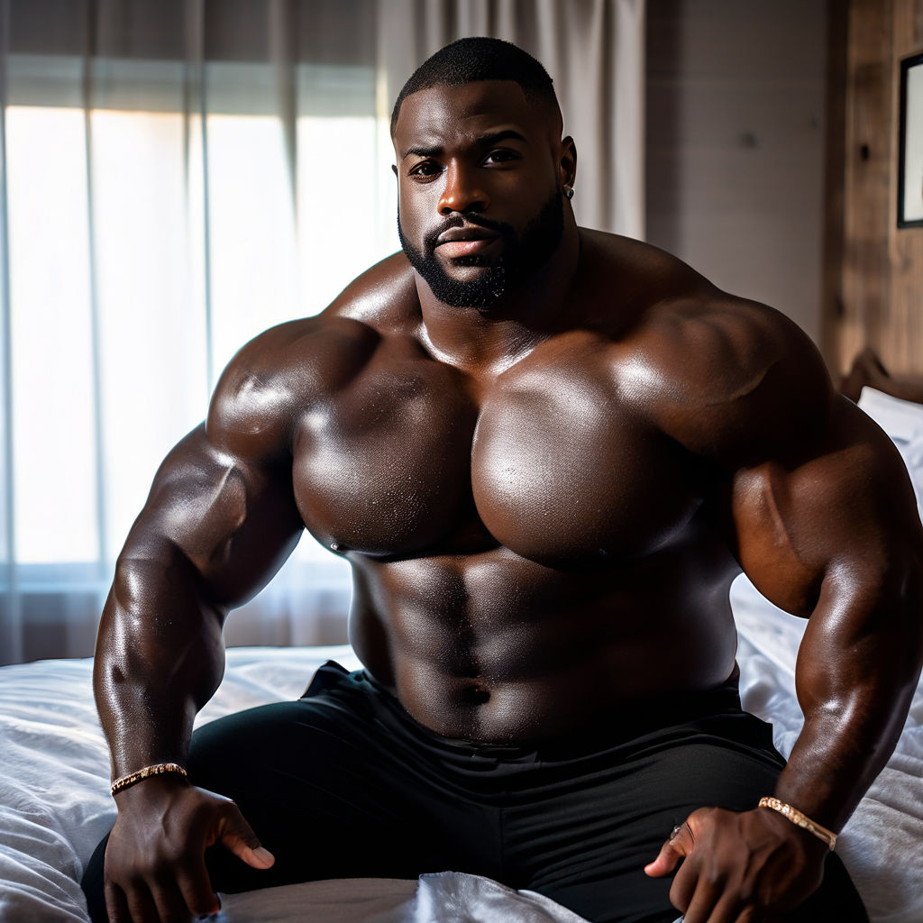 Sexy black male bodybuilder by Brandon Johnson - Playground