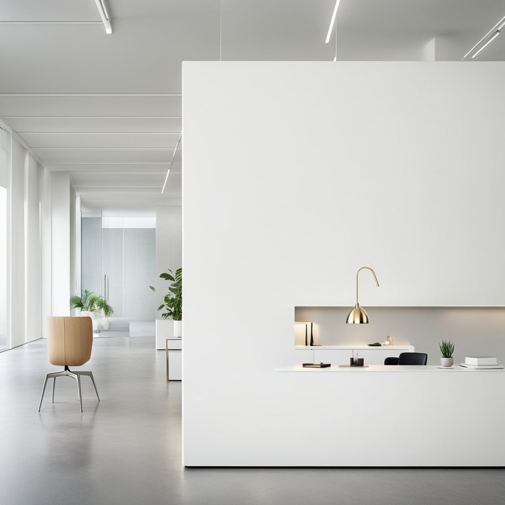 White wall enveloping the serene space of an office by Lydia Rodriguez ...