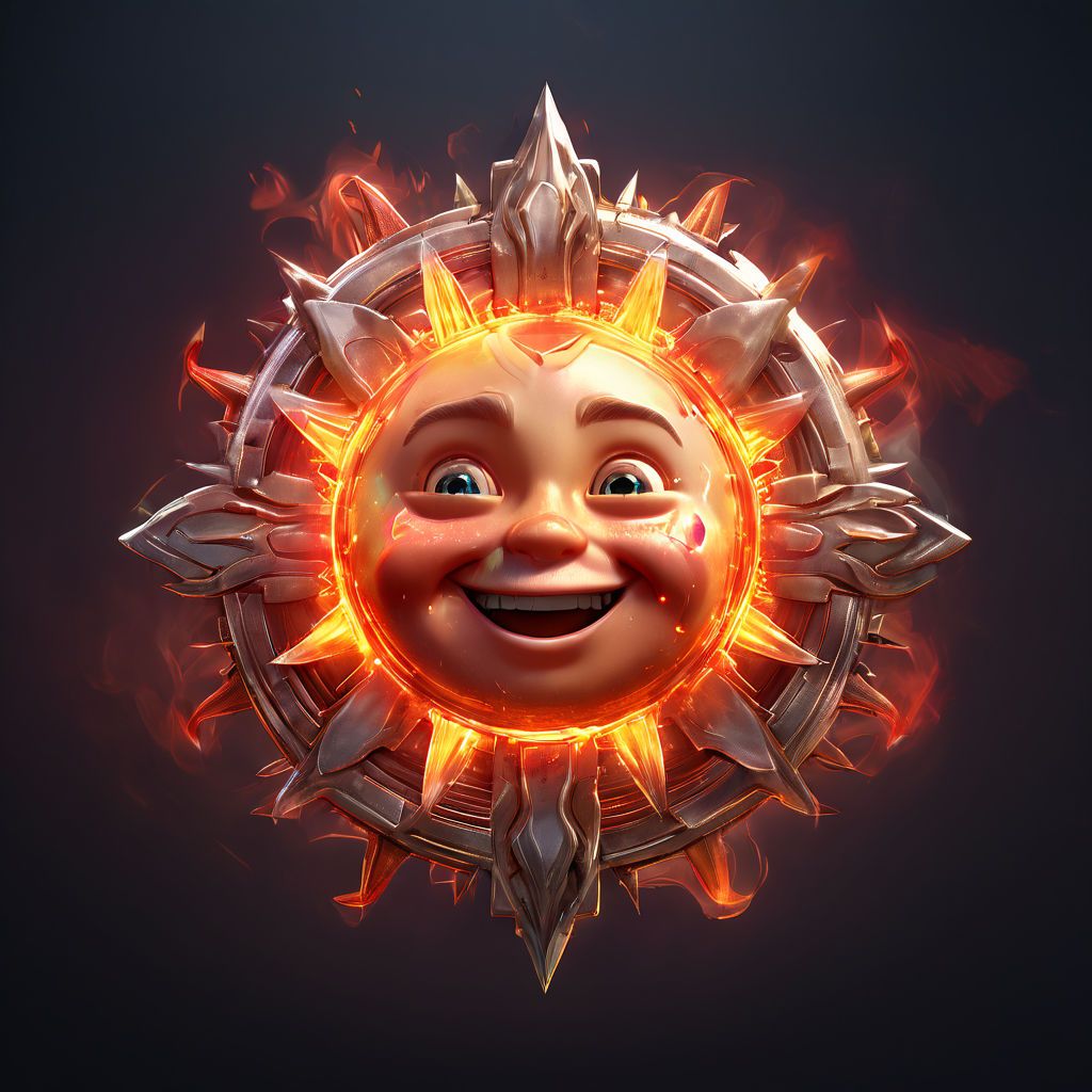 Make a sun emblem logo with a cute face and I hope the lette... by ...